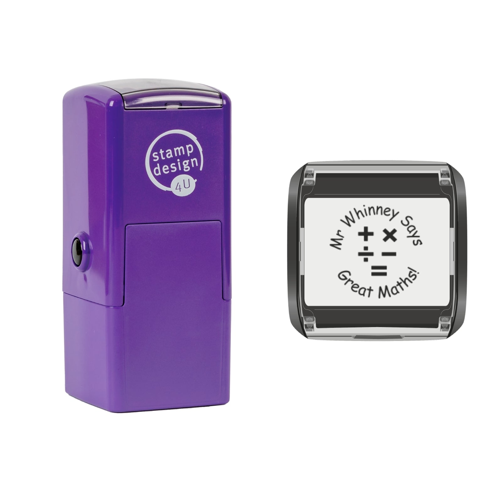 SD4U 4933 | Maths 2 Lines Personalised Teacher Stamp | 25 x 25mm ...