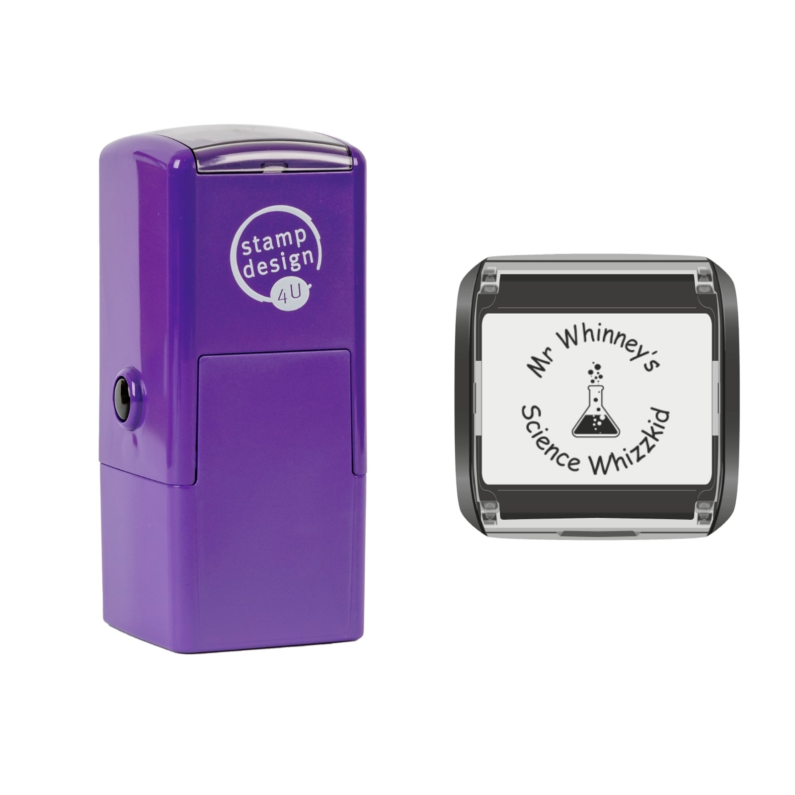 SD4U 4933 | Science 2 Lines Personalised Teacher Stamp | 25 x 25mm ...