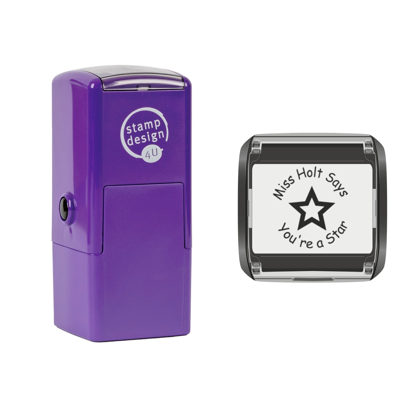 SD4U 4933 | Star 2 Lines Personalised Teacher Stamp | 25 x 25mm – Stamp ...