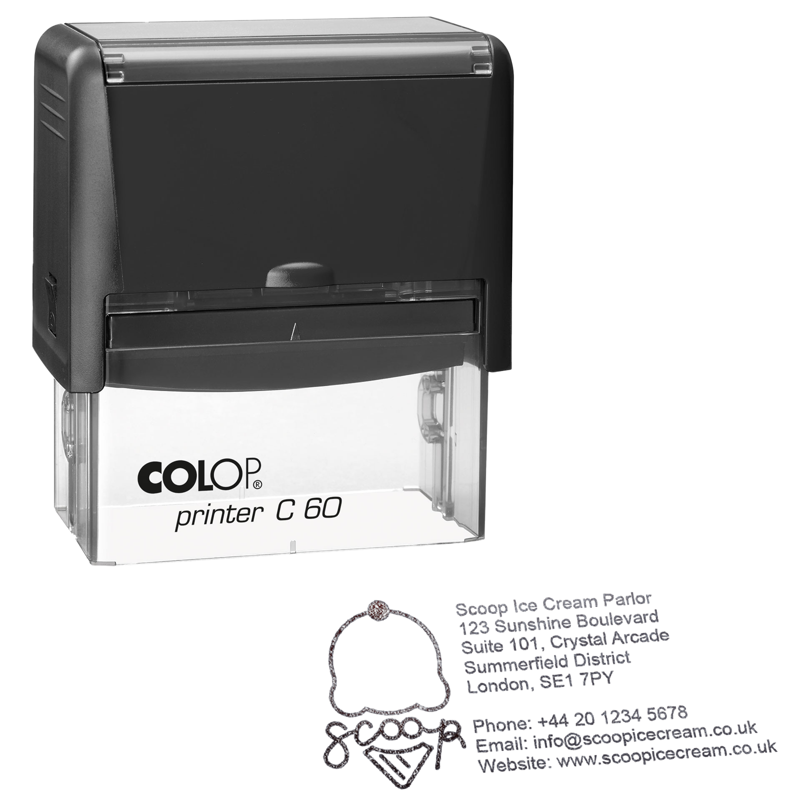 Colop Printer C60 | 8 Lines Text & Logo Rubber Stamp | 75 x 38mm ...